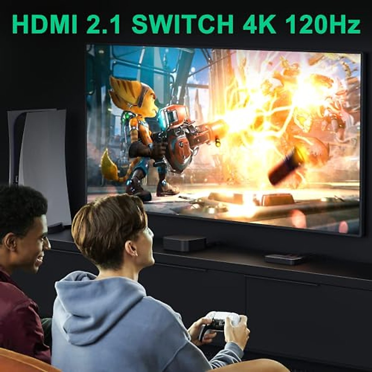 HDMI 2.1 Switch 8K, AVIDGRAM HDMI Switcher 2 in 1 Out, 2 Port 4K 120Hz Auto HDMI Selector Hub Support 8K@60Hz 48Gbps, Compatible with Xbox Series X, PS4 Pro, PS5, UHD TV, Monitor, Projector