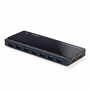 TP-Link Powered USB Hub 3.0 with 7 USB 3.0 Data Ports and 2 Smart Charging USB Ports. Compatible with Windows, Mac, Chrome & Linux OS, with Power On/Off Button, 12V/4A Power Adapter(UH720)