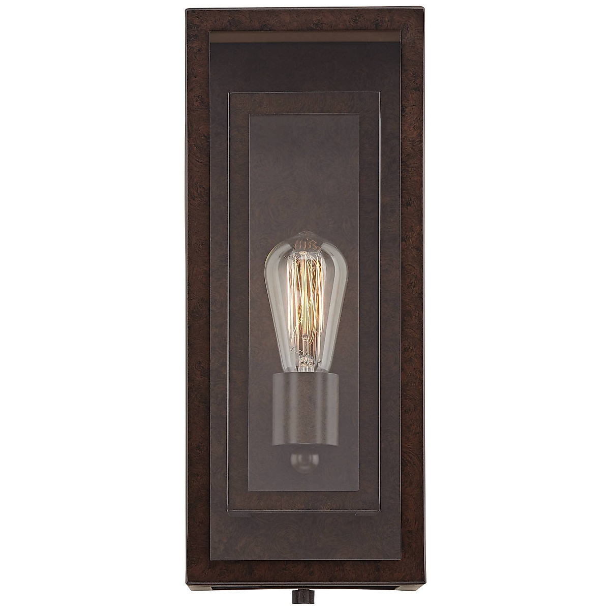 Possini Euro Design Double Box Modern Industrial Farmhouse Rustic Outdoor Wall Light Fixture Bronze 15 1/2" Clear Glass for Exterior Barn Deck House Porch Yard Patio Outside Garage Front Door