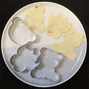 LUBTOSMN Bear Cookie Cutter Set - 3 Piece: Bear Head, Paw & Diswasher Safe Shapes for Baby Shower & Birthday Baking