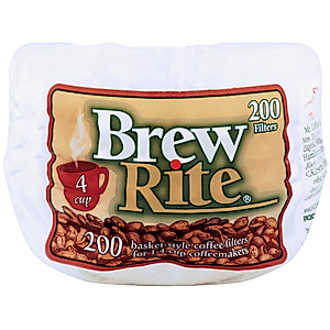 Brew Rite 4 Cup Coffee Basket Disposable Filters - 400 Ct