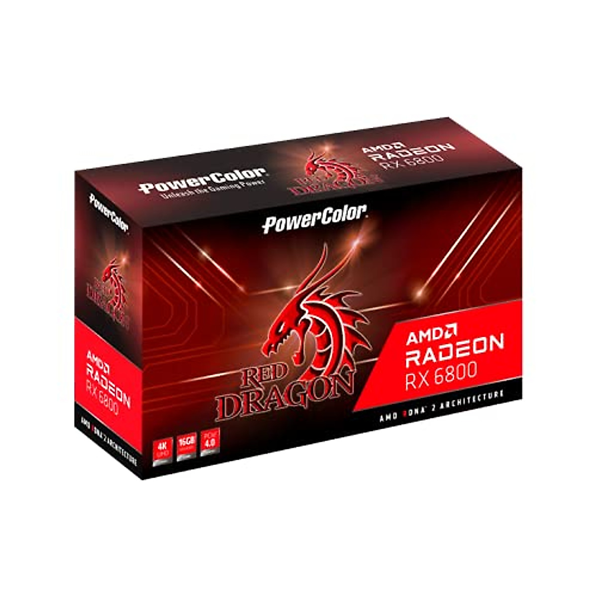 PowerColor Red Dragon AMD Radeon™ RX 6800 Gaming Graphics card with 16GB GDDR6 memory, powered by AMD RDNA™ 2, Raytracing, PCI Express 4.0, HDMI 2.1, AMD Infinity Cache