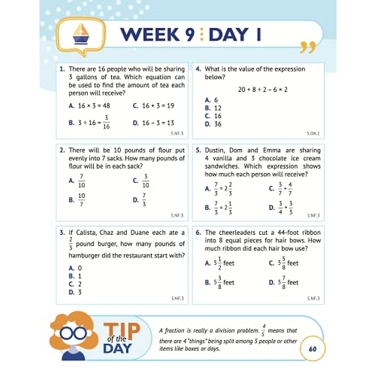 5th Grade Common Core Math: Daily Practice Workbook - Part I: Multiple Choice | 1000+ Practice Questions and Video Explanations | Argo Brothers (Next Generation Learning Standards Aligned (NGSS))