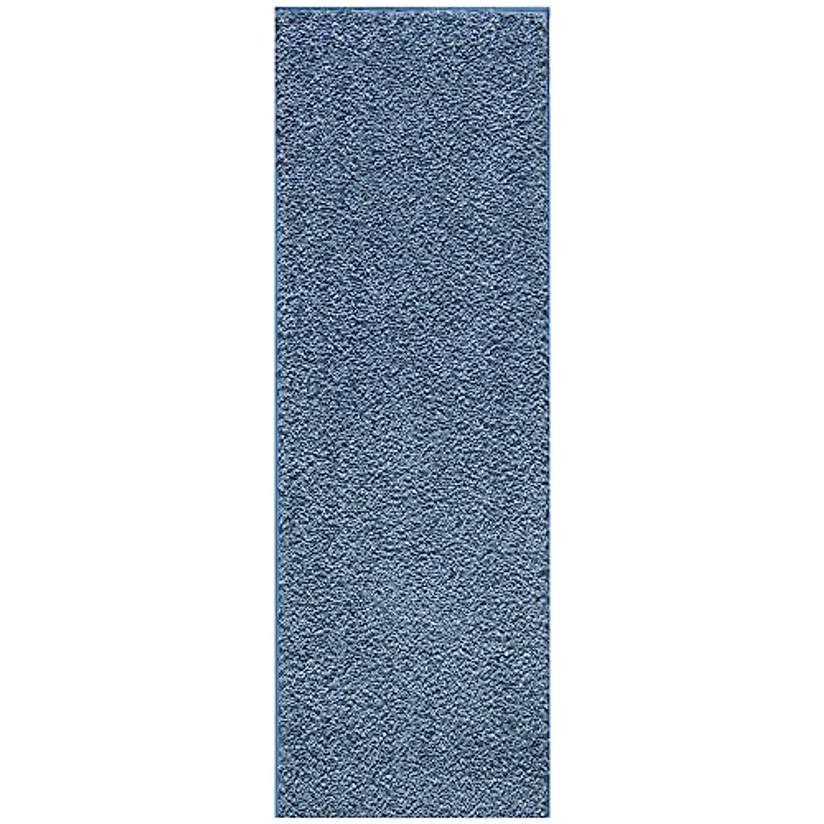 Ottomanson Machine Washable Soft Shag Design Non-Slip Rubberback 2x5 Indoor Runner Rug for Hallway, Entryway, Kitchen, Living Room, Bedroom, Bathroom, 2 ft x 5 ft, Navy Blue