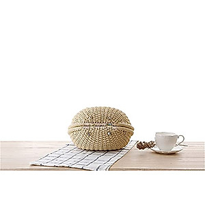 Women's Shell Shape Straw Bag Rattan Beach Tote Summer Straw Tote Bag (Brown,One Size)