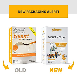 Yogourmet Yogurt Starter (6 Pack) - Make Yogurt at Home - Starter Culture - All Natural, Gluten Free, Kosher, Halal - 3 g Sachets