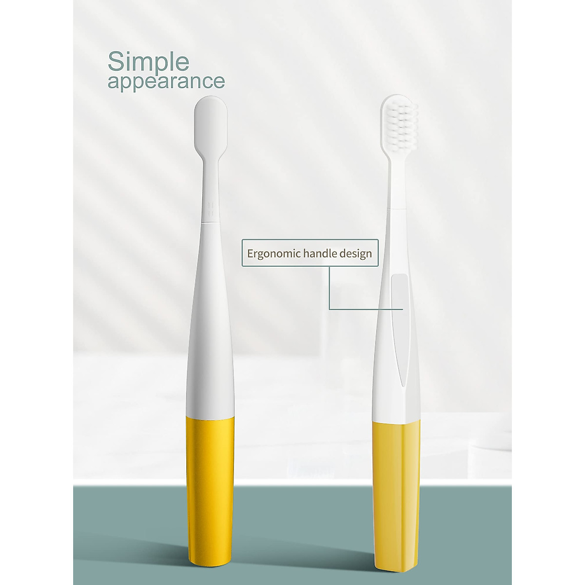 Blenpapa Battery Powered Electric Toothbrush for Kids, Sonic Toothbrush, IPX7 Waterproof, Yellow