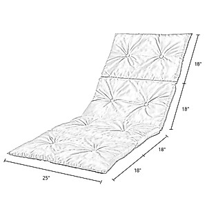 Greendale Home Fashions Outdoor 72" x 25" Lightweight Chaise Lounge Pad, Beach Stripe