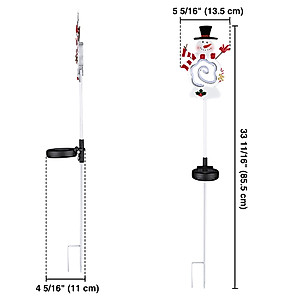 Yescom 8 Packs Solar Snowman Stake Lights Christmas Decor Solar Pathway Lights Waterproof Solar Stakes Lights for Outdoor Patio Garden