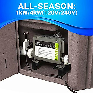 Essential Hot Tubs - Integrity Spa 11-Jet 2023 4-5 Person Bench Seating with Massage Features, 71 x 71 x 30 Inches, 120V, Millstone