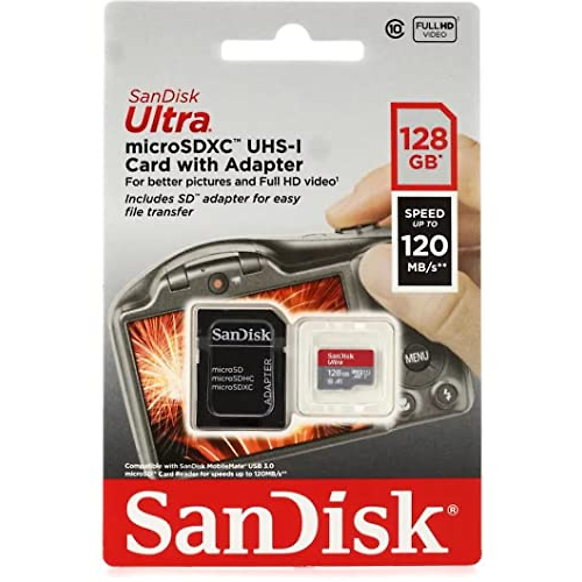 Verified by SanFlash for Amazon 770-6747-743 Sandisk Ultra 128GB microSD Memory Card for Fire Tablets and Fire -TV