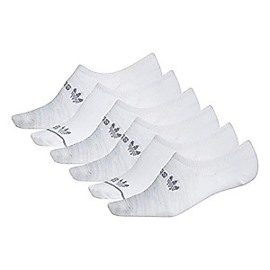 adidas Originals Women's Superlite Gradient Forum Logo Super No Show Socks (6-Pair), White/Grey, Medium