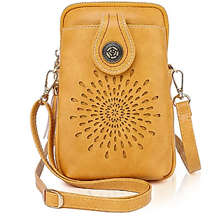 APHISON Mini Cell Phone Purse, PU Leather Small Crossbody Bags for Women, Lightweight Cute Purses with Tassel