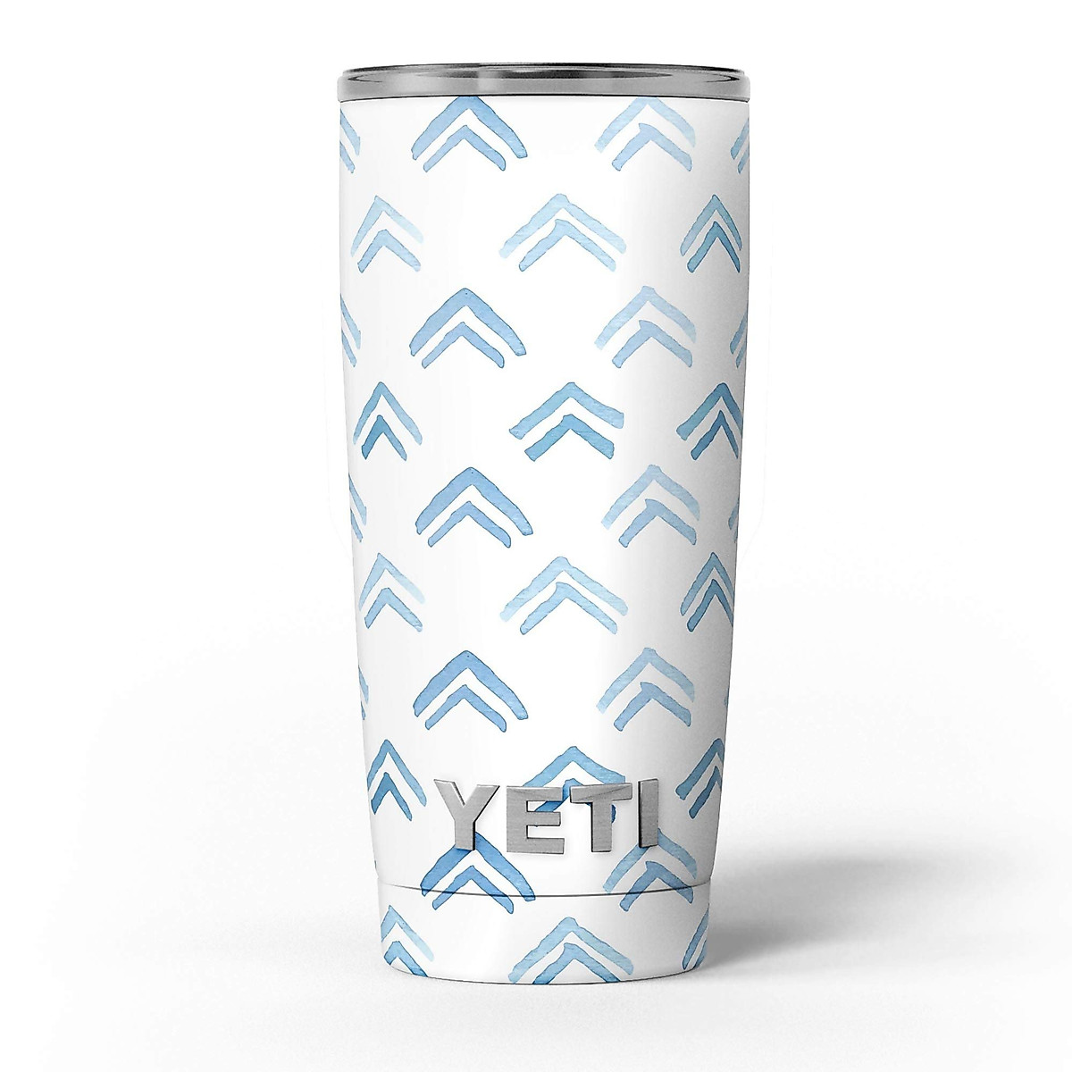 Design Skinz The Blue Upwards Arrow Pattern - Skin Decal Vinyl Wrap Kit Compatible with The Yeti Rambler Cooler Tumbler Cups