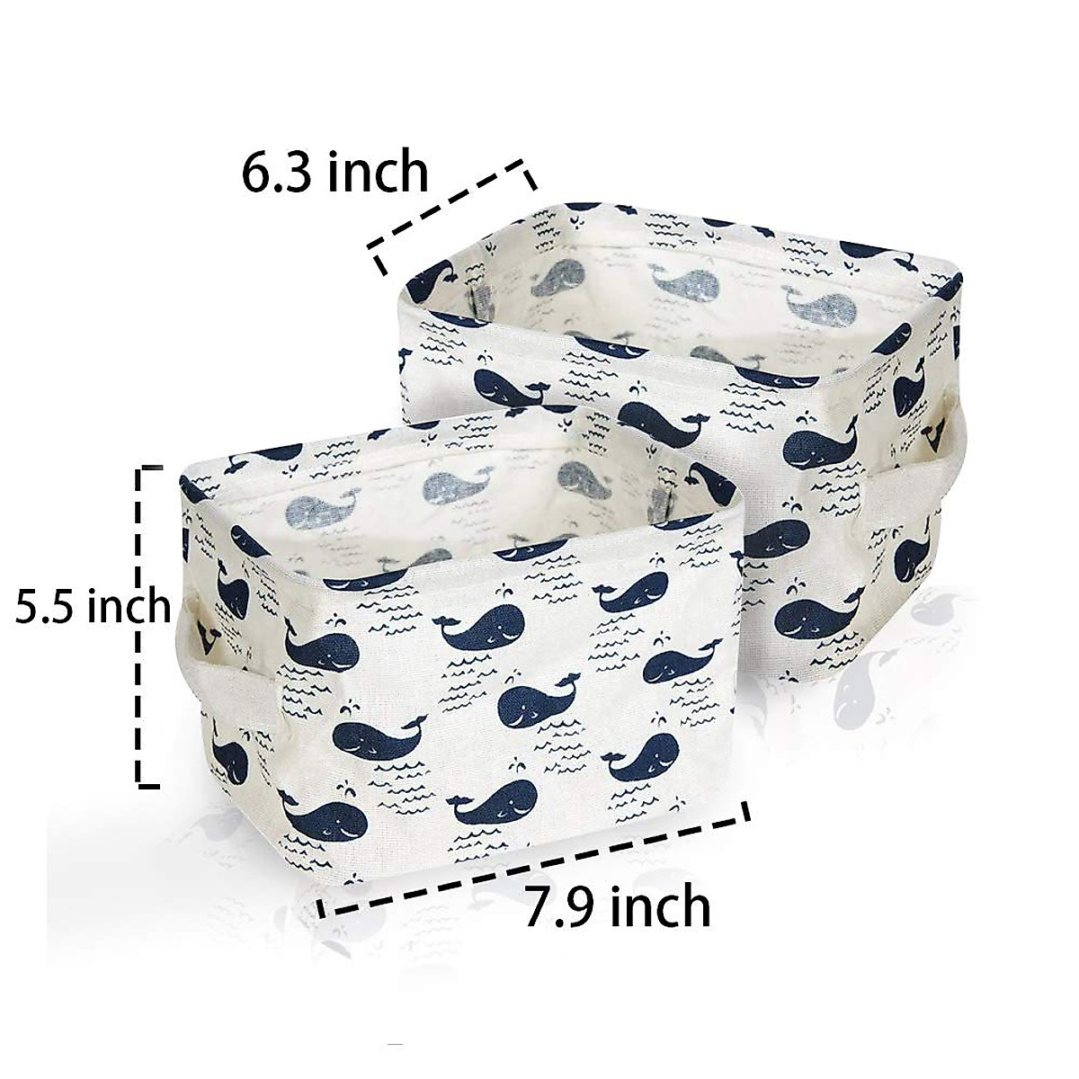 CALISTOUS 1PC Stationery Handicraft Storage Basket Linen Desk Storage Box Whale