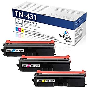 TN-431 TN-431 C/M/Y Standard Yield Toner Cartridge Set - DRA Compatible Replacement for Brother TN431C TN431M TN431Y HL-L8260CDW L8360CDW L8360CDWT L9310CDW L9310CDWT L9310CDWTT DCP-L8410CDW Printer