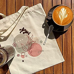 Kazova Cotton Canvas Bags Reusable Tote Bag Grocery Shopping Bag Minimalist Art Shoulder Bags Girls Bags Book Bag for Girls