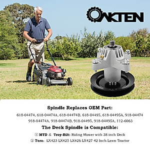 OakTen Spindle Assembly for MTD Troy-Bilt 38 Inch Riding Mower 918-04474 and Toro 42 inch LX425 LX426 Lawn Tractor 112-6063