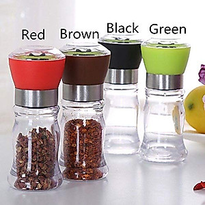 BYyushop Portable Manual Hand Twist Pepper Mill Spice Salt Grinder Kitchen Grinding Tool - Brown