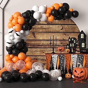 Leowefowa Polyester Rustic Wood Board Round Backdrop (Without Stand,not Real Wood) 6x6ft Wood Plank Background for Photo Girl Boy Birthday Baby Shower Gender Reveal Party Banner Grad Prom Photo Prop