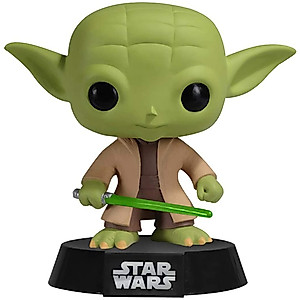 POP Star Wars: Master Jedi Yoda with Lightsaber [Black Box Art] Funko Vinyl Figure (Bundled with Compatible Box Protector Case)