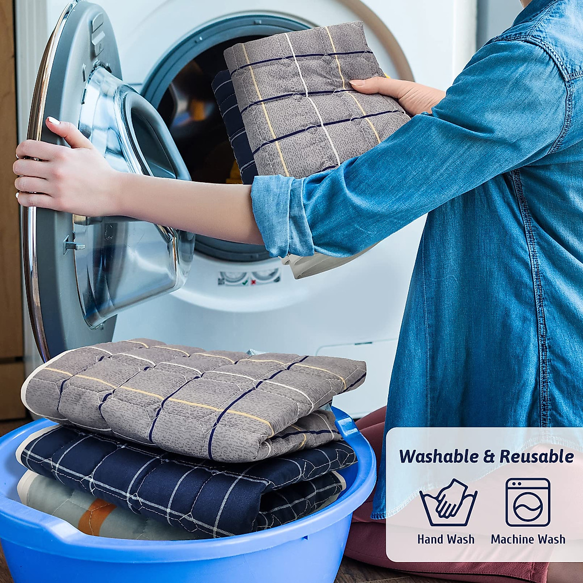 BNOSDM 4 Pack Guinea Pig Cage Liners Washable Mats Reusable Guinea Pig Pee Pads Waterproof Absorbent Bedding Liner for Hamsters Rats Bunny Rabbits Small Animals (Gray Plaid)