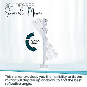 Impressions Vanity Hollywood Tri-Tone XL Makeup Mirror with 12 LED Bulbs, Dressing Mirror with 360 Degree Swivel (White)