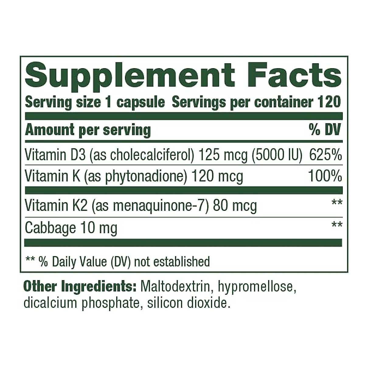 MegaFood Vitamin D3 5000 IU (125 mcg) - Vegetarian Vitamin D Supplements with Vitamin D3 K2, Supports Bones, Teeth, Muscles & Immune Health, Certified Non-GMO - 120 Mini Capsules, 120 Servings