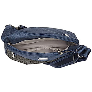 Baggallini Womens Anti Theft Cross Over Crossbody Hobo, Steel Blue Antitheft, One Size US