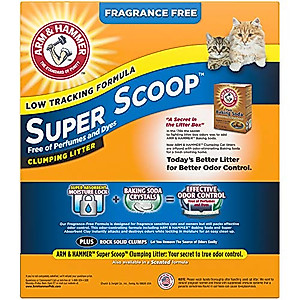 Arm & Hammer Super Scoop Clumping Cat Litter, Fragrance Free 40lb