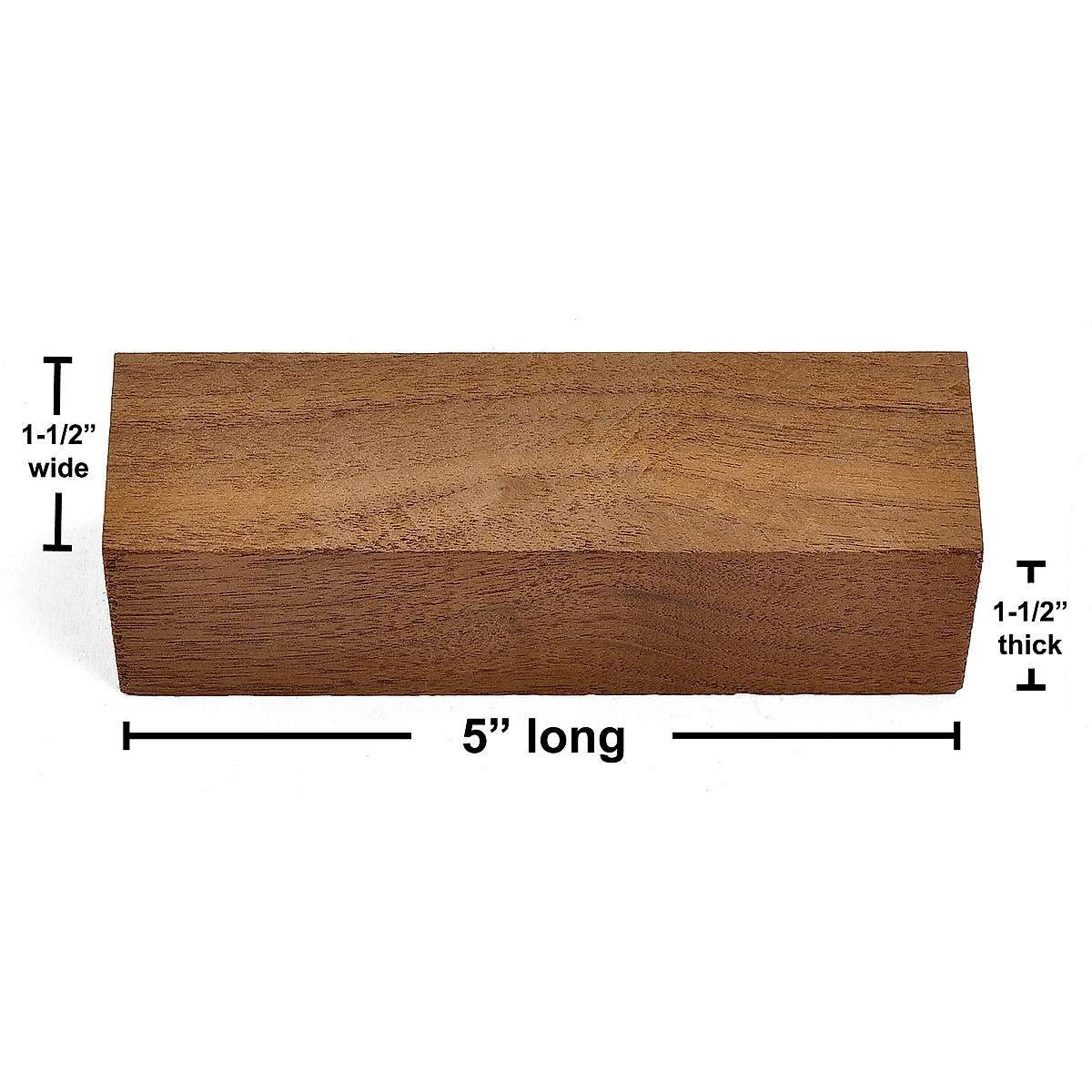 Western Walnut Wood Knife Handle BLOCK (Each Piece is Unique) 5" x 1-1/2" x 1-1/2"