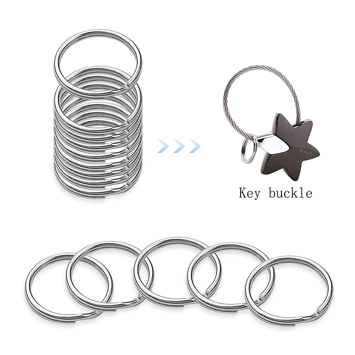 100 Pcs Split Ring, Small Key Rings Bulk Split Keychain Rings DIY Craft Metal Keychain Connector Accessories (12mm)