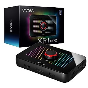 EVGA XR1 Pro Capture Card, 1440p/4K HDR Capture/Pass Through, Certified for OBS, USB 3.1, ARGB, Audio Mixer, PC, PS5, PS4, Xbox Series X and S, Xbox One, Nintendo Switch, 144-U1-CB21-LR