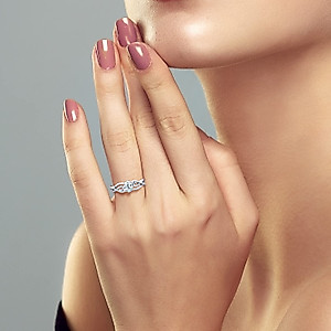 Gem Stone King 925 Sterling Silver Sky Blue Aquamarine and White Lab Grown Diamond Ring For Women (0.44 Cttw, Gemstone Birthstone, Available In Size 5,6,7,8,9)