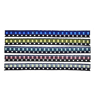 Cermant(5 Colors x 20 pcs = 100 pcs)1206 SMD LED Diode Lights Kit(Mini Chip 0.12 x 0.06 inch) Super Bright Lighting Bulb Lamps,Electronics Components Light,Emitting Diodes