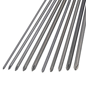 Rocaris 10 Pack Extra Long Phillips Screwdriver Bit Sets, 1/4 Inch Hex Shank Magnetic Screwdriver Bits Cross Head S2, 8 Inch