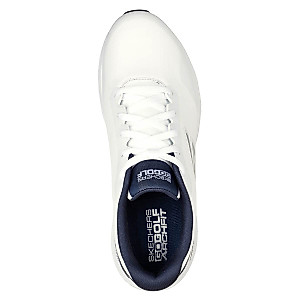 Skechers Men's Max 2 Arch Fit Waterproof Spikeless Golf Shoe Sneaker, White/Navy, 9.5