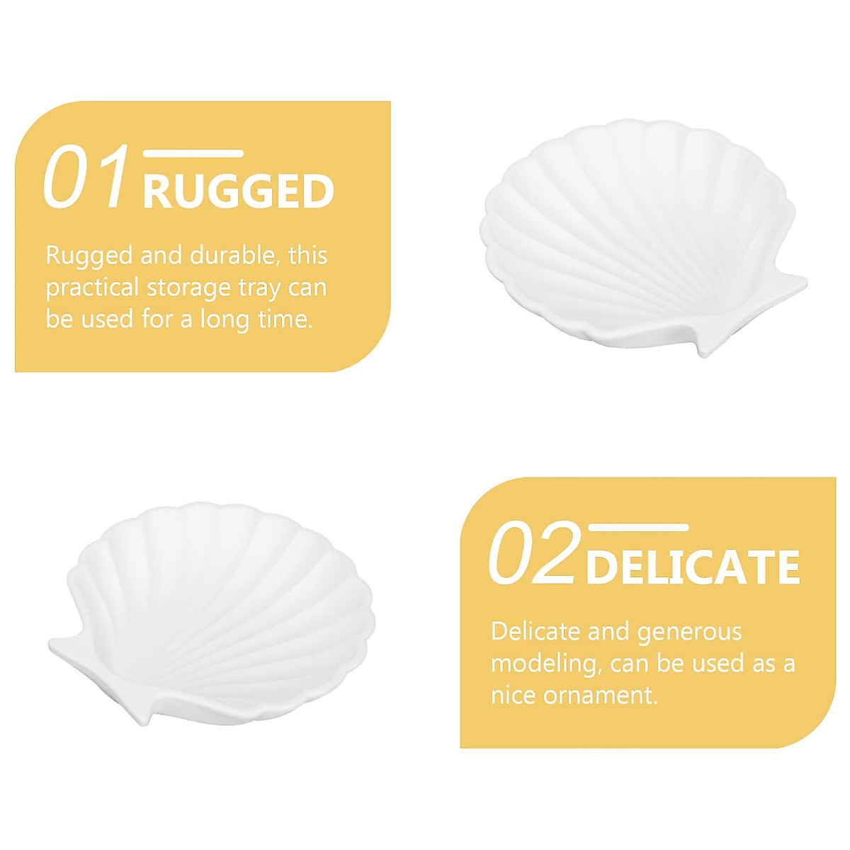 Cabilock Shell Trinket Tray Ornament Tray Clam Shell Jewelry Dish Ceramic Jewelry Tray Ceramic Ring Holder Bracelet Holder Earring Holder Engagement Trinket Tray Dining Room Table Decor