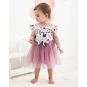 YOUNGER TREE Baby Girl Dresses Long Sleeve Flower Tutu Princess Dress Infant Fall Winter Outfits Little Girls Clothes (Purple, 6-9 Months)…