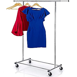 HOME IT Clothes Rack Heavy Duty Commercial Grade Chrome Clothes Rail for Clothing, Garment Rack Adjustable Clothing Rack, Clothing Rail 200 LBS Capacity