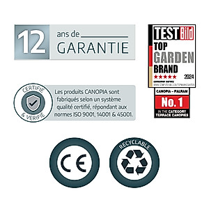 Palram - Canopia Olympia 10 Ft. x 10 Ft. Patio Cover Outdoor Canopy DIY Kit Outdoor Furniture Cover, Covered Pergola Roof to Protect from Sun, Rain, Snow, UV Protected Polycarbonate (White)