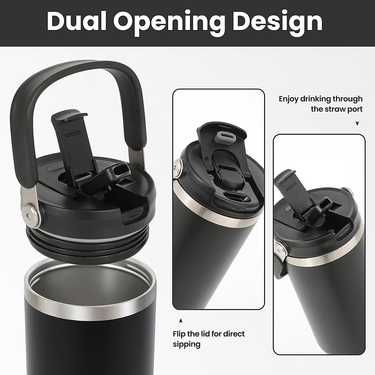 Riley Joy 32 oz 2.0 Stainless Steel Tumbler with Leak-Proof Lid and Straw, Double-Wall Vacuum Insulated Travel Mug for Coffee, Iced Tea, or Water - Ideal for Commutes and Outdoor