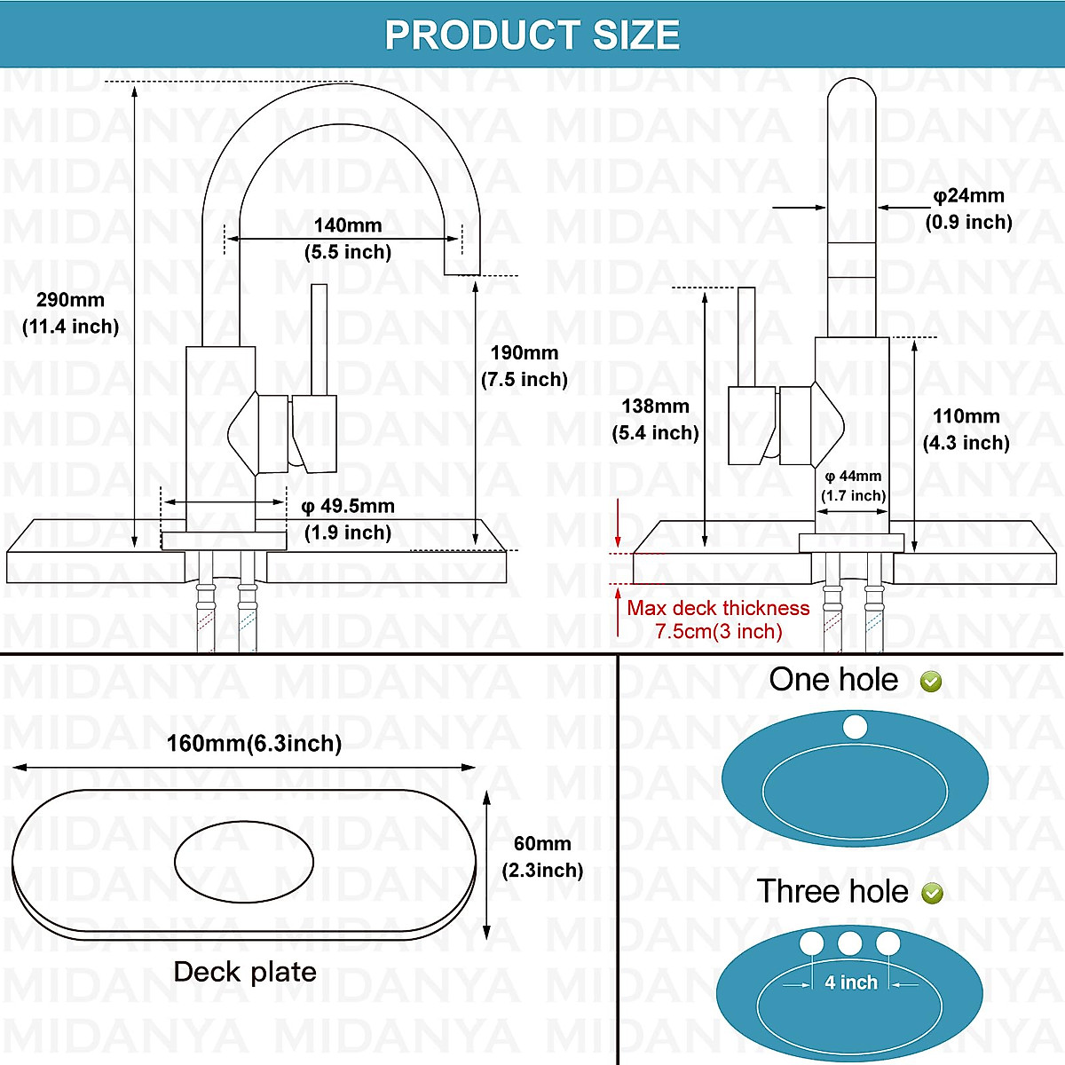 Midanya Wet Bar Sink Faucet for Bathroom Kitchen Small Farmhouse Vanity Lavatory Faucet Single Handle Utility Marine Faucet,Modern,Brushed Nickel