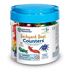 Learning Resources Backyard Bugs Counters - 72 Pieces, Ages 3+ Counting and Sorting Toys for Toddlers, Preschool Learning Toys