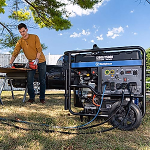 Westinghouse 15000 Peak Watt Home Backup Portable Generator, Remote Electric Start with Auto Choke, Transfer Switch Ready 30A & 50 Outlets, Gas Powered