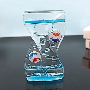 Liquid Timer,Moving Drip Oil Hourglass,Liquid Motion Bubbler Timer,Stress Relief Timer Toy, Time Management for Kitchen Daily Classroom Game Home Office,Orange