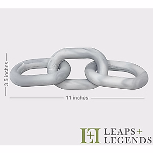 Tug of War Dog Chew Toy - Natural Rubber Heavy Duty Marble Links - Neutral Aesthetically Pleasing Puppy Chew Toys for Small, Medium or Large Dogs (White & Gray Marble)