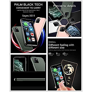 SOYES XS11 3G Mini Smartphone 2.5Inch WiFi GPS China Mobile RAM 1GB ROM 8GB Quad Core Android Cell Phones 3D Glass Slim Body HD Camera Dual Sim Google Play Cute Smartphone (Black)