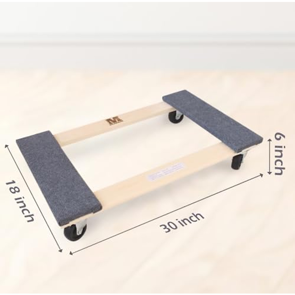 MaxWorks 50857 1320 lbs. Capacity 18 in. x 30 in. Hardwood Furniture Moving Dolly KD Version, Two Pack