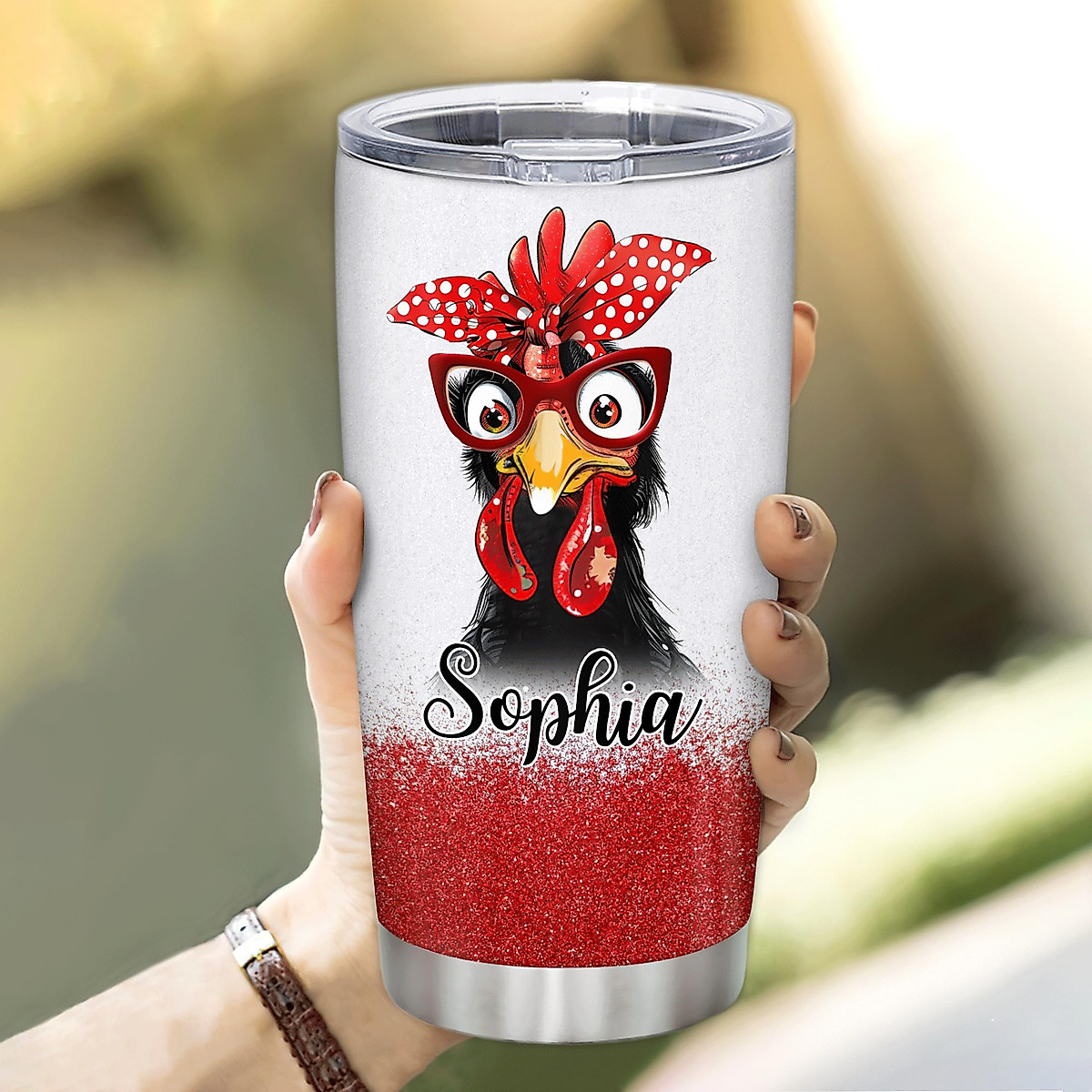 Hyturtle Personalized Funny Sarcastic Chicken Gifts for Chicken Lover Farmer Animal Lover Men Women Friend - Birthday Christmas - Funny Rooster Chicken Custom Name 20oz Stainless Steel Tumbler